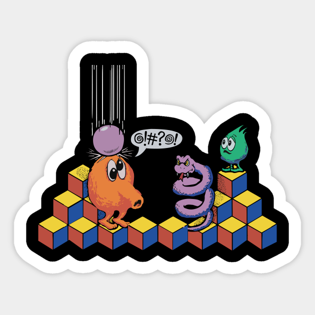 Qbert - Qbert - Sticker | TeePublic Qbert - Qbert - Sticker | TeePublic